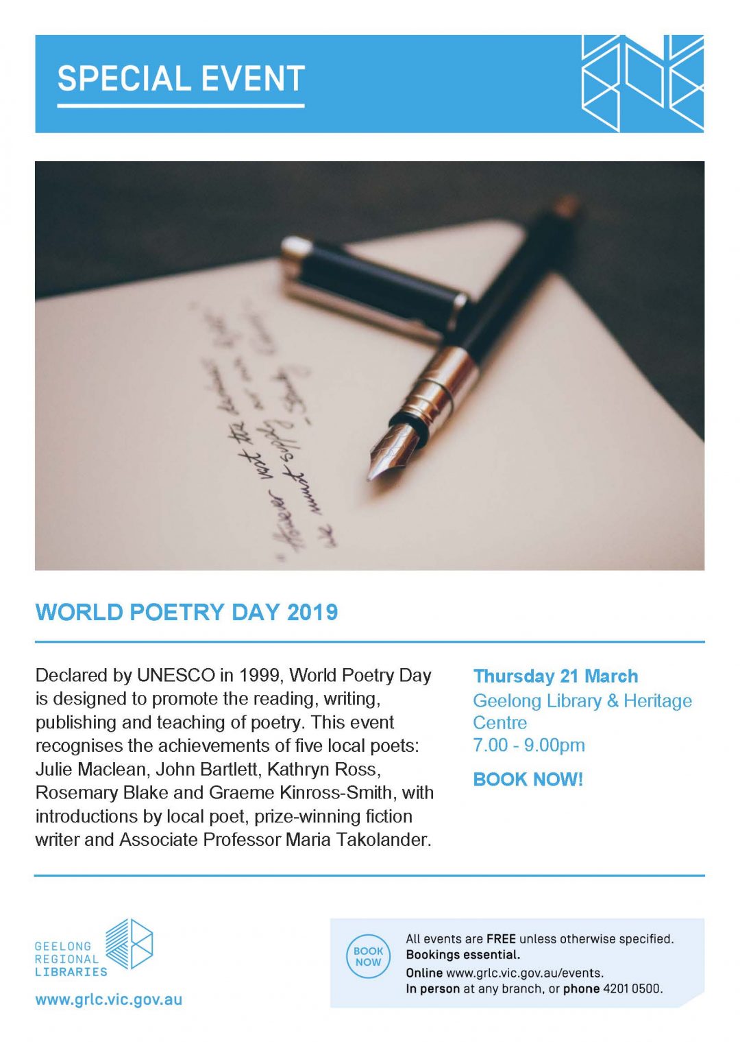 World Poetry Day at Geelong Library and Heritage Centre | Australian Poetry